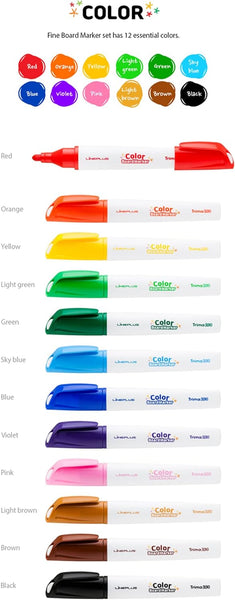Lineplus, Color boardmarker, Dry Erase Markers for School and Office ...