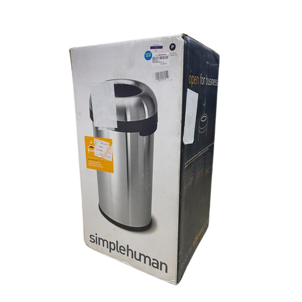 Simplehuman 60 Liter / 16 Gallon Bullet Open Top Trash Can, Commercial ...