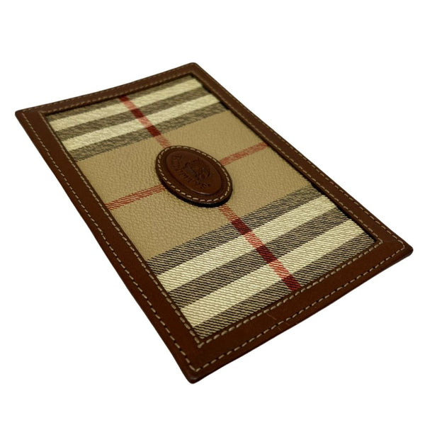 Burberry Notepad Beige Check Coated Canvas & Brown Leather – Cash ...